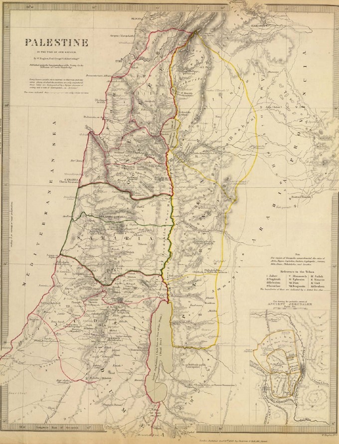 [SOLD] Map of Roman-era Palestine (1843) - Zerzura Rare Books